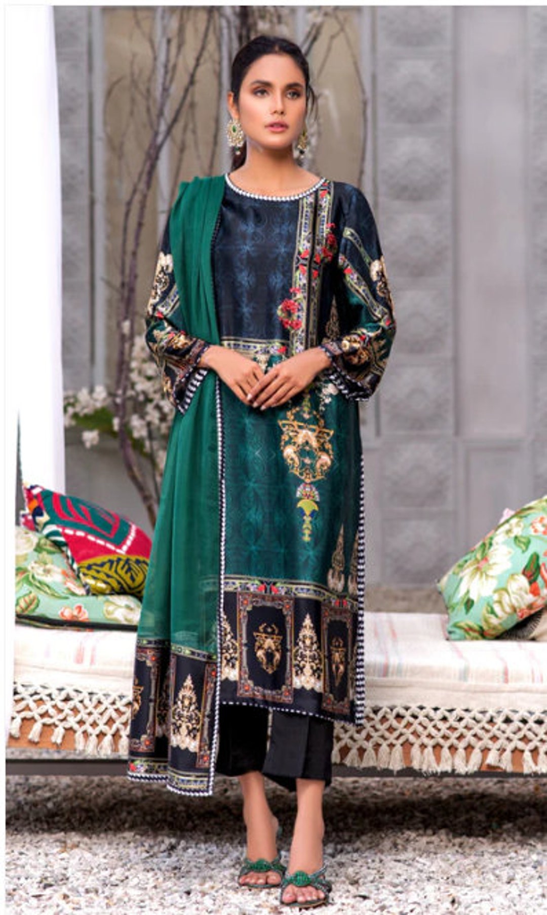 Pakistani Designer Wear I-LACE Women's 3pc Suit Set Shalwar Kameez ...