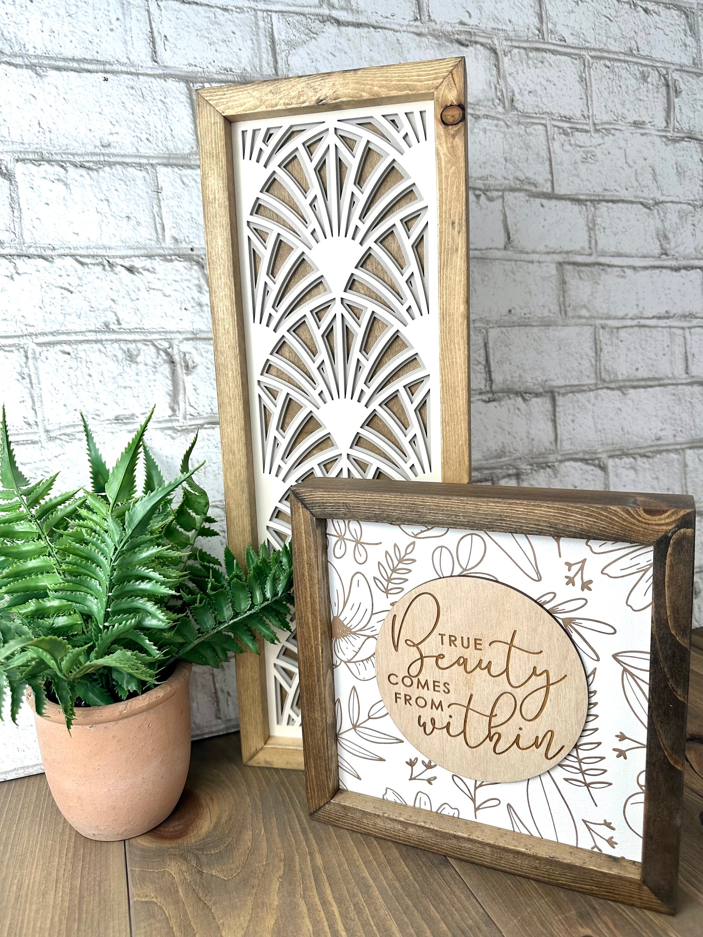 Wall Decor, Art Deco Single, Layered Sign, Natural Decor, Wall Hanging ...