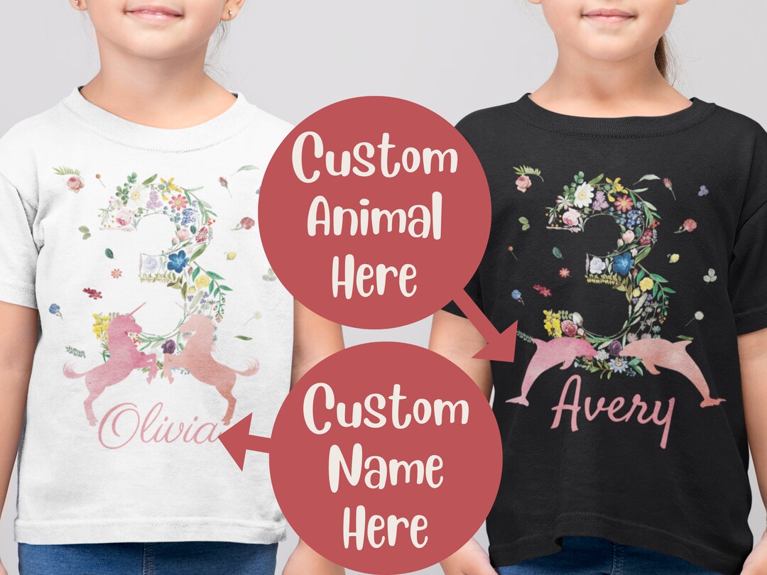 Custom Toddler Shirt, Personalized Name and Animal Unisex T-shirts ...