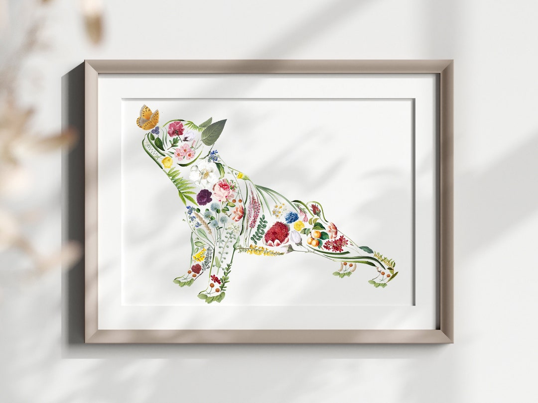 Custom French Bulldog Wall Art Print, Frenchie Lover Gifts, Floral Dog ...