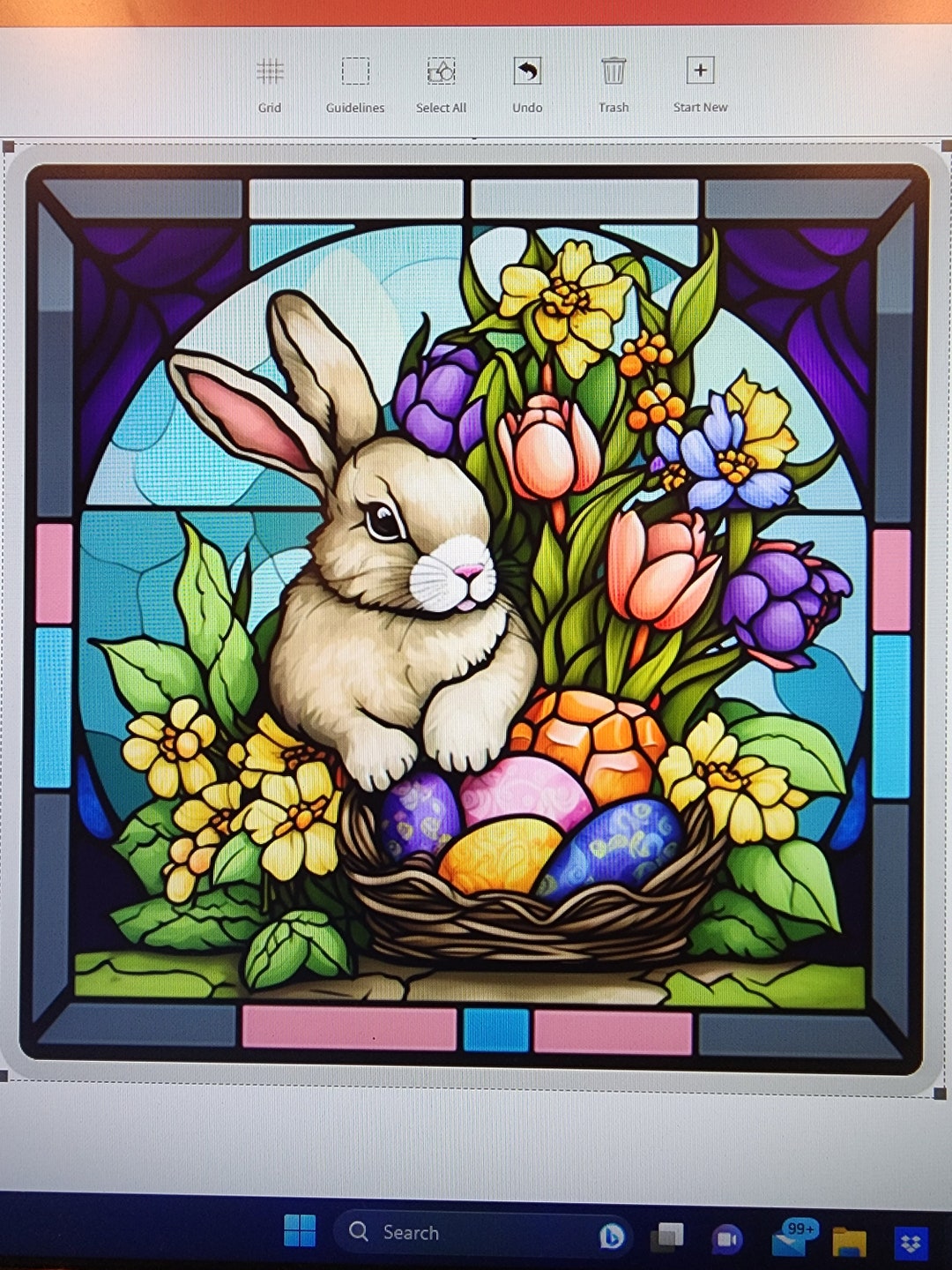 Stained Glass Easter Egg Basket Bunny Floral Wreath Sign - Etsy