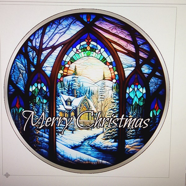 Stained Glass Winter Scene Pattern - Etsy