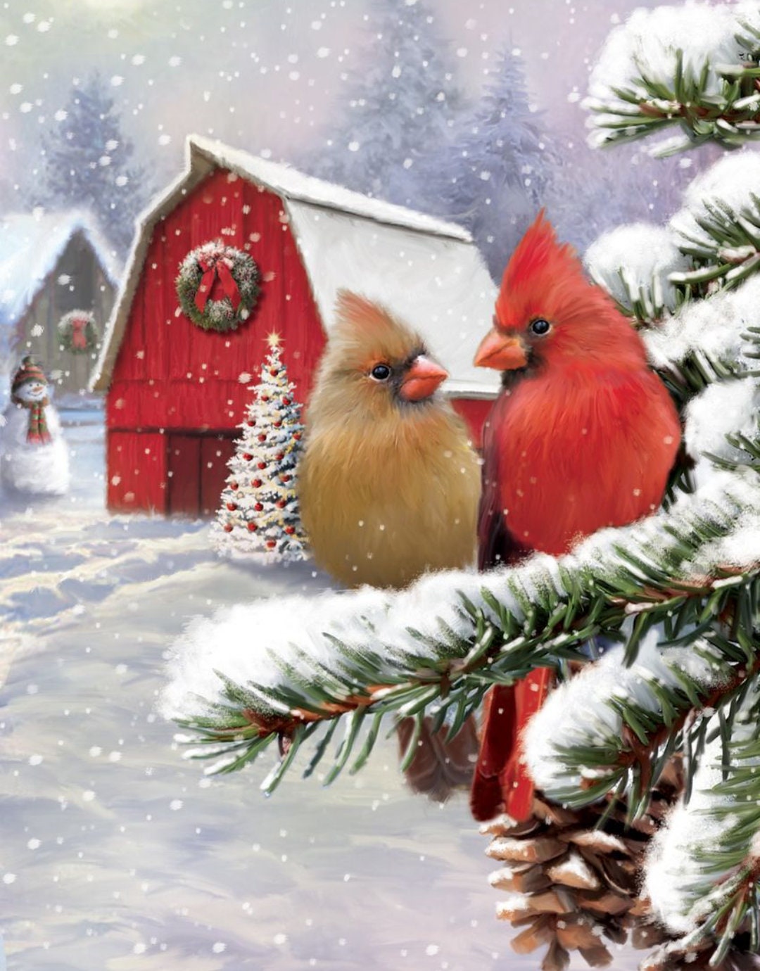 Christmas Cardinals - Etsy