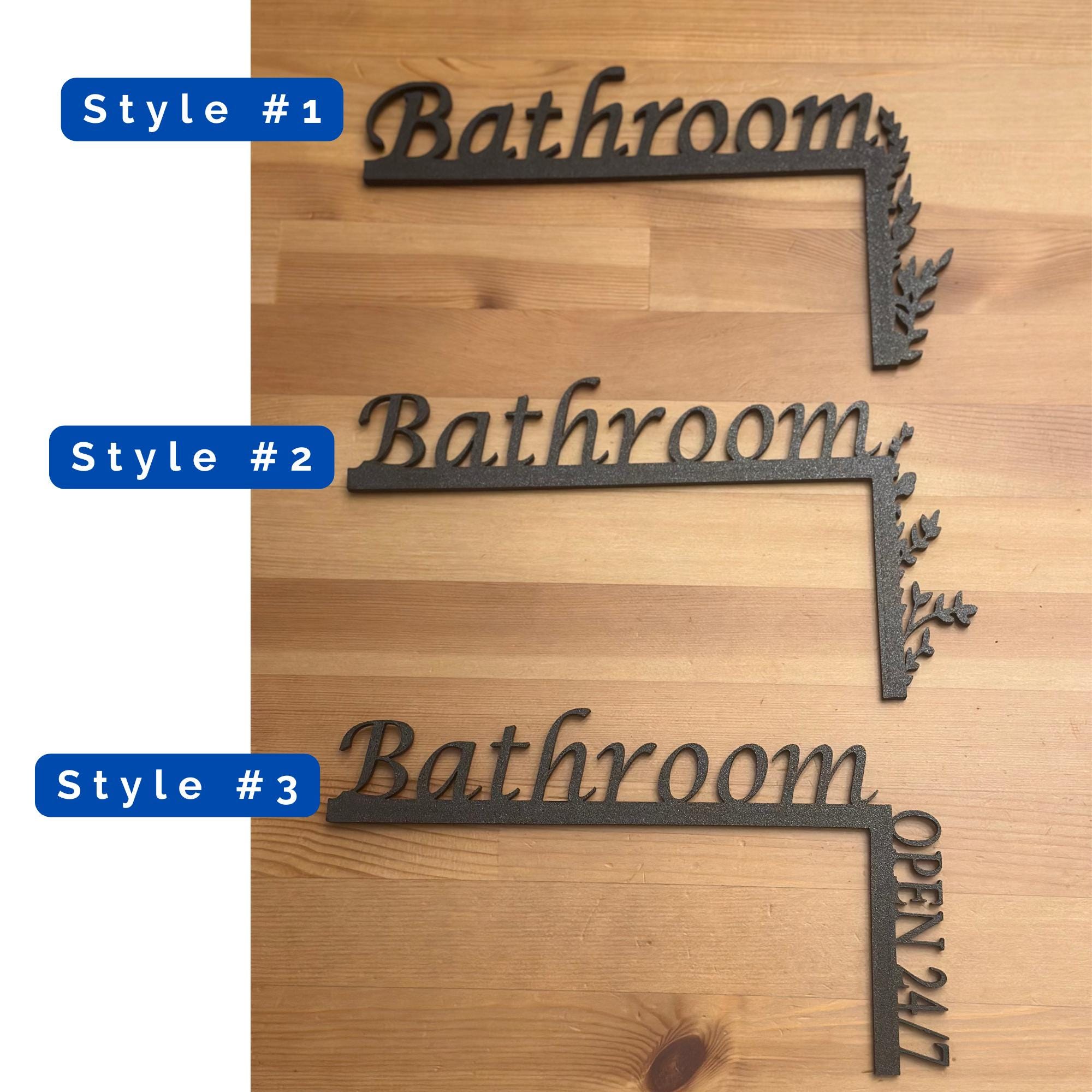 Bathroom, Restroom, Powder, El Bano Sign, 24/7, Over the Door Signs ...