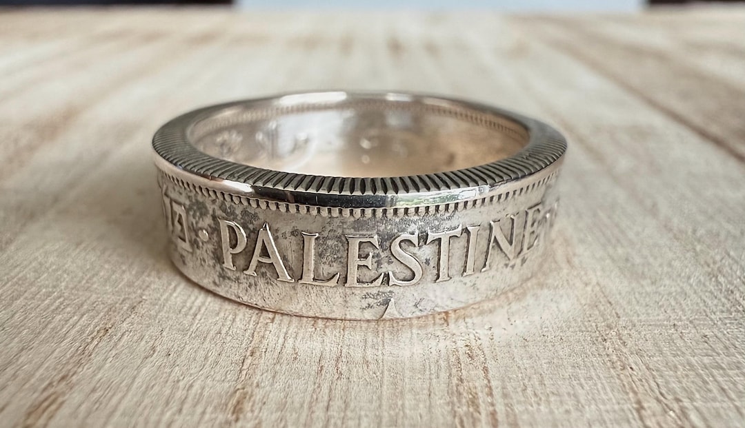 Vintage Palestinian Silver Coin Ring: Handmade Gaza West Bank Jewelry ...