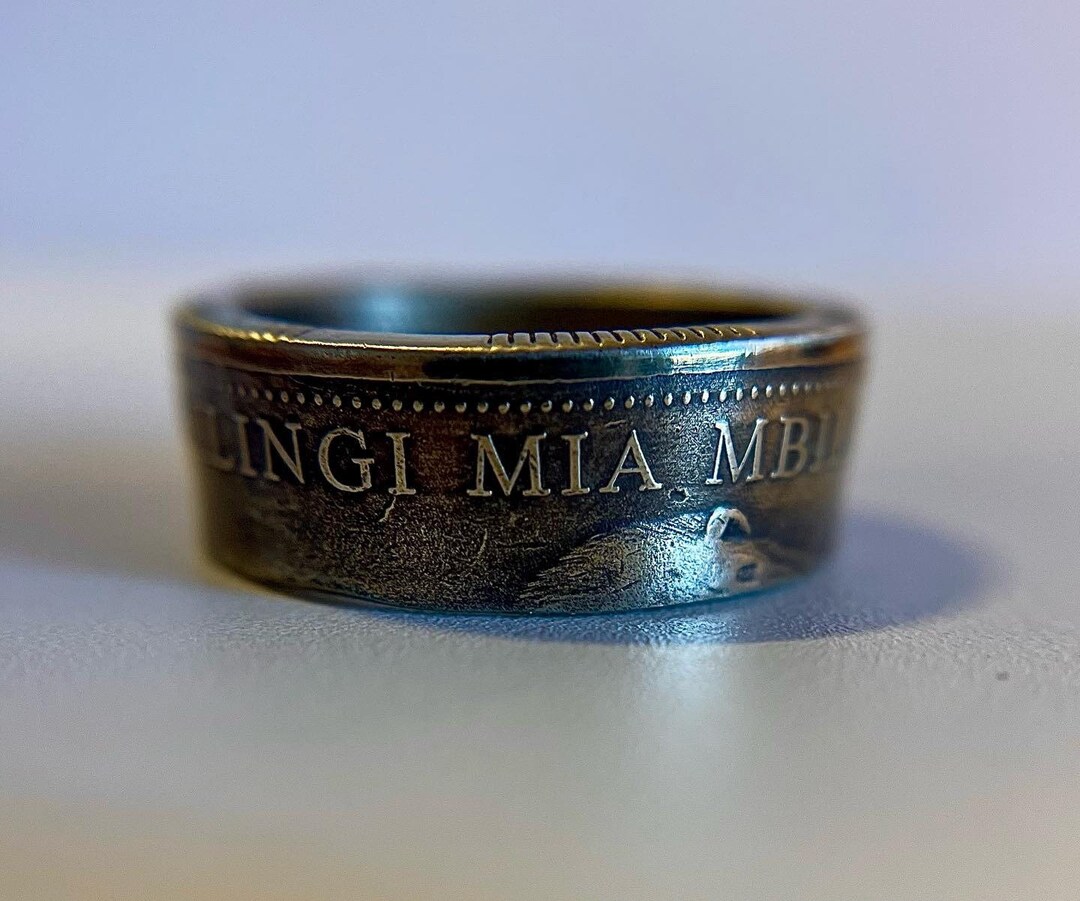 Tanzania Coin Ring Hand Made Sulfur Antique Effect Ring Tanzania Womens ...