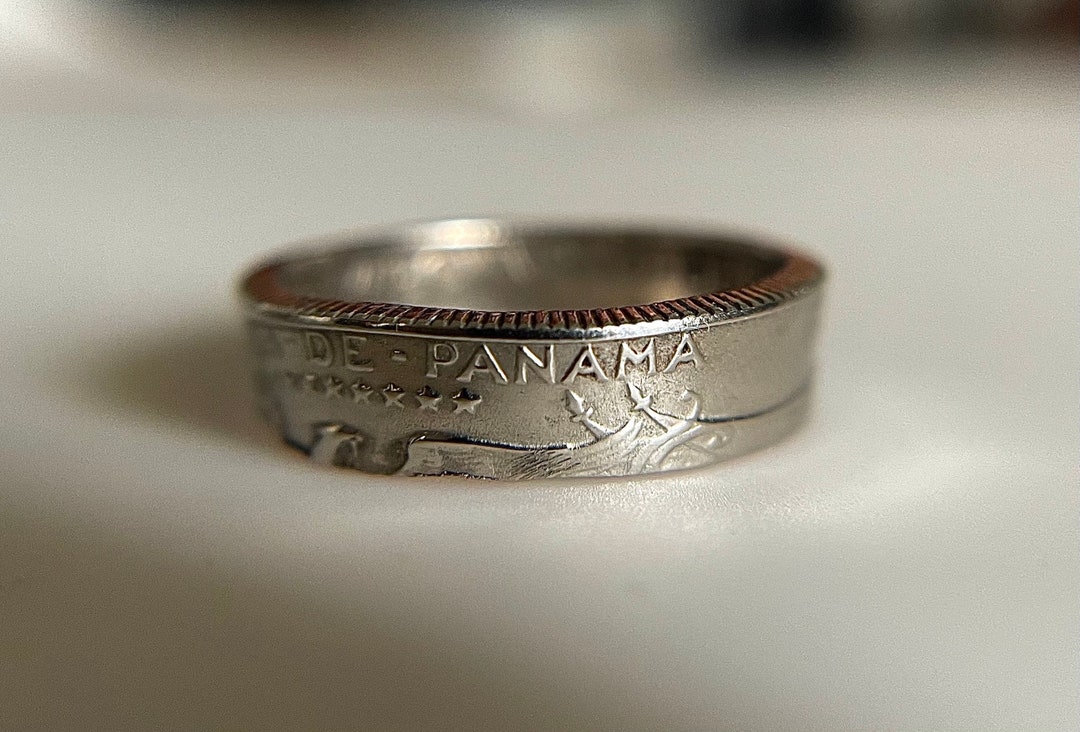 Panamanian Coin Ring | Panama Quarter Balboa Ring (unisex) | Handmade ...