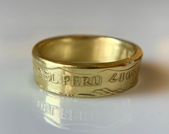 Peruvian Coin Ring peru 100 Soles De Oro Peruvian Jewelry | Etsy