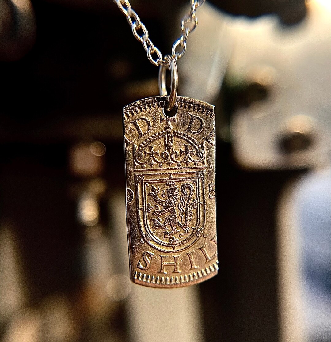 English Lion Pendant, England UK Coin Shilling Coin Pendant Necklace ...