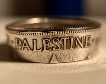 Palestine Vintage Silver Coin Ring - Etsy