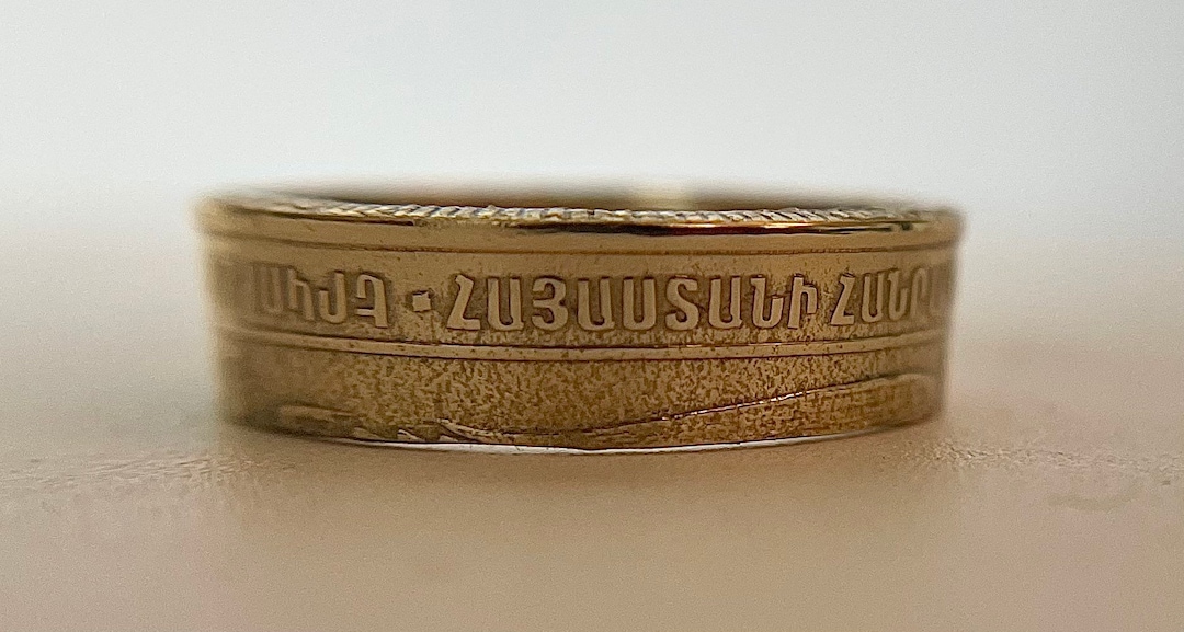 Armenian Ring, Armenia Yerevan Coin Ring, 200 Dram, Yerevan Jewelry - Etsy