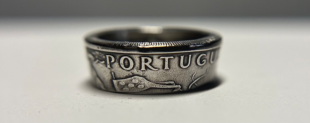 Portugal 5 Escudo Coin Ring | Slight Antique Effect| Portuguese Hand ...