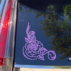 Rose Flower Vinyl Decal: Girly Car Bumper Sticker - Etsy