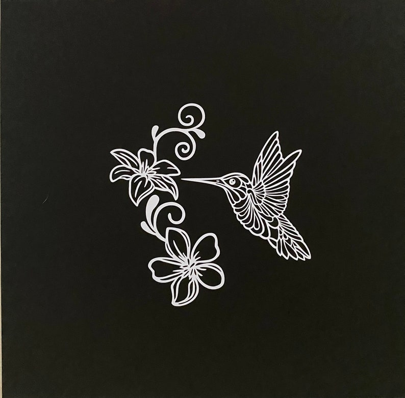 Hummingbird Flowers Vinyl Decal Sticker for Cars, Window Decal, Laptop ...