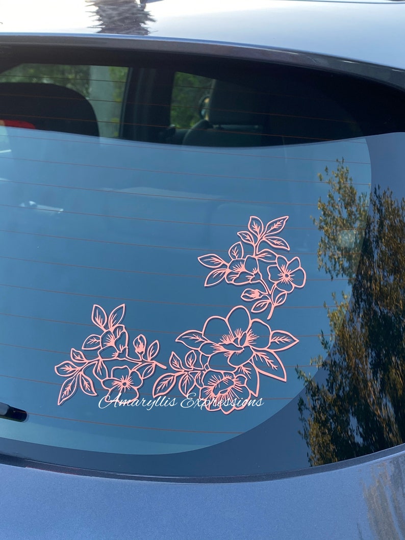 Flower Vinyl Decal Sticker For Cars Trucks Suvs Laptop Etsy