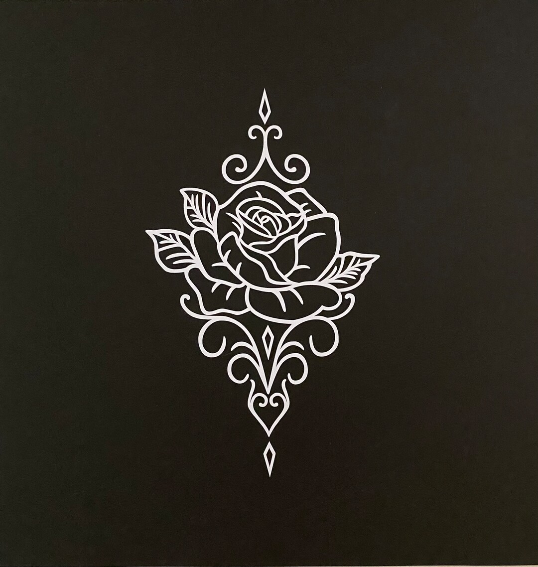 Rose Tattoo Vinyl Decal: Waterproof Car, Window, and Cup Sticker - Etsy