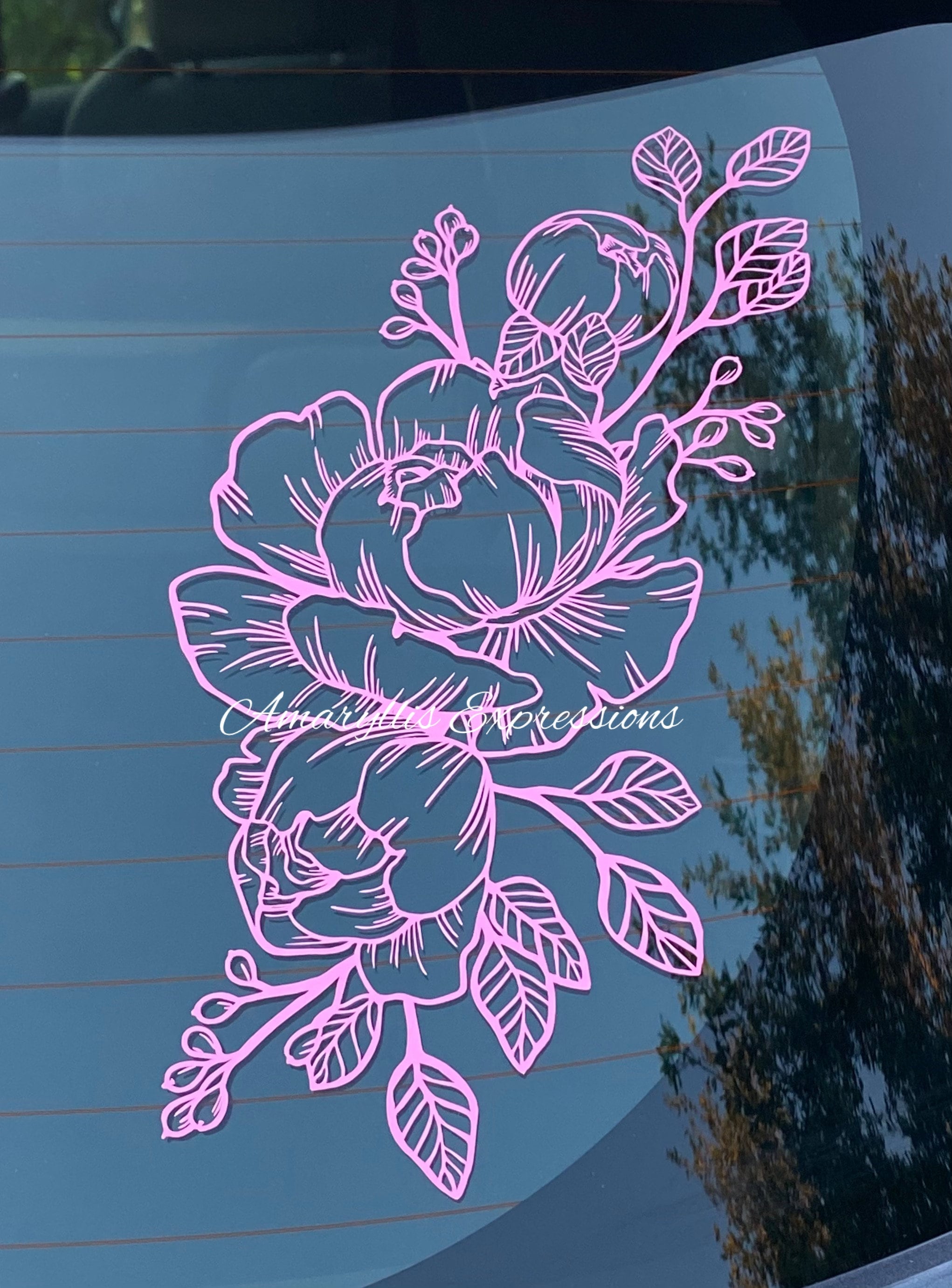 Peony Flower Vinyl Decal Sticker for Cars Trucks Suvs - Etsy