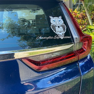 Owl Vinyl Decal for Car Window, Sticker for Laptops, Bumper Sticker ...