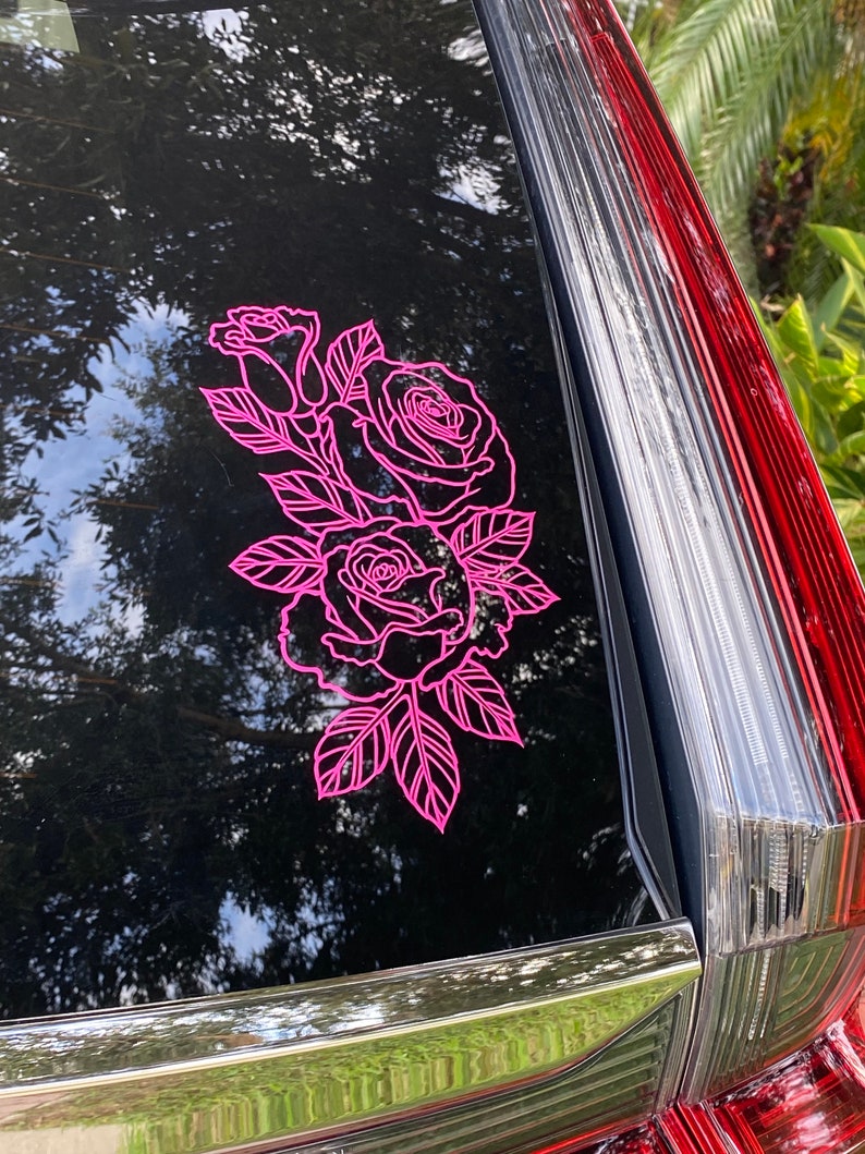 Rose Flower Vinyl Decal Sticker for Cars Window Decal Bumper - Etsy