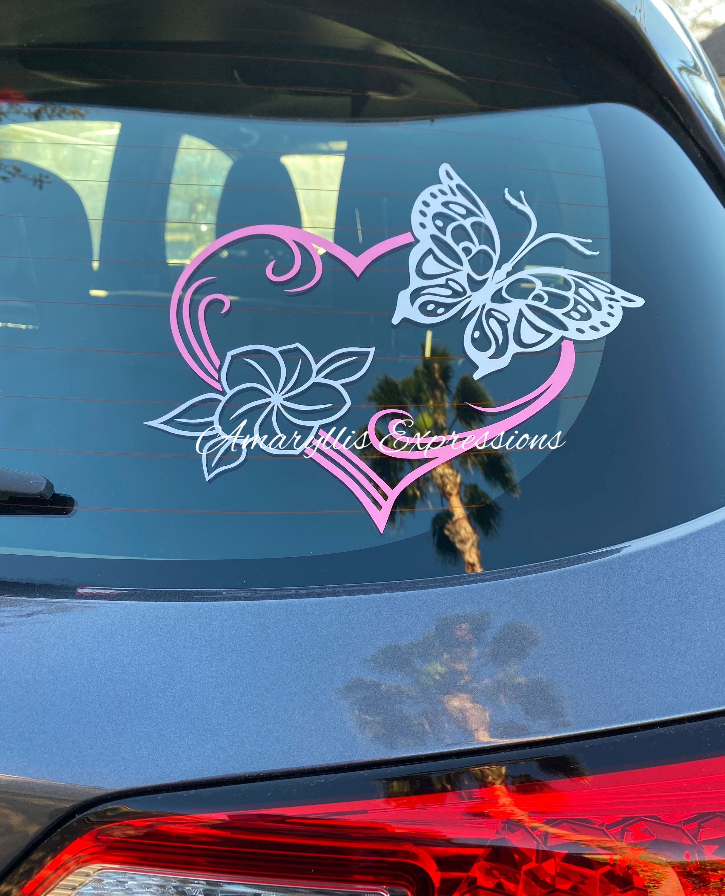 Flower Butterfly Heart Vinyl Decal Sticker for Cars - Etsy