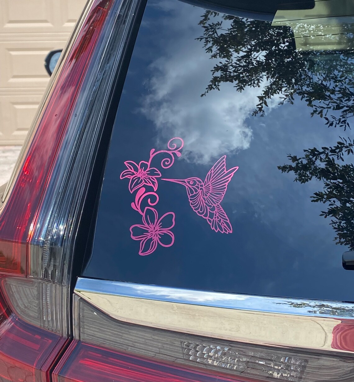 Hummingbird Flowers Vinyl Decal Sticker for Cars, Window Decal, Laptop ...