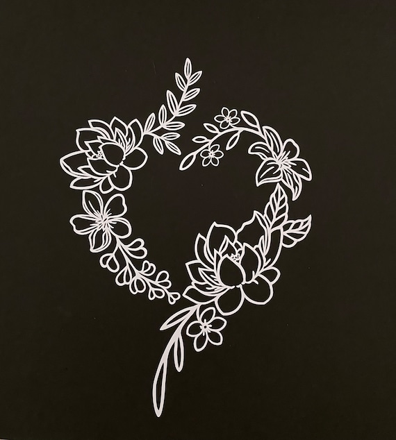 Flower Heart Decal Sticker for Cars Trucks Motorcycles - Etsy