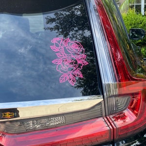 Rose Flower Vinyl Decal Sticker for Cars, Window Decal Bumper Sticker ...