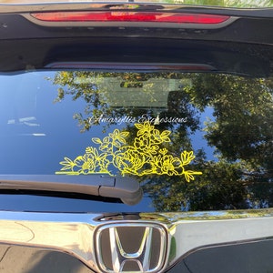 Flower Vine Decal Sticker for Cars, Trucks, Windows, Pretty Flower Car ...