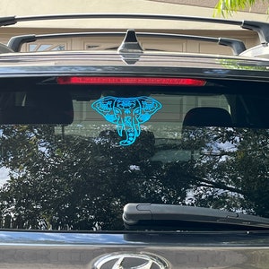 Elephant Sticker Car Decal for Women, Henna Design Tattoo Art, Window ...