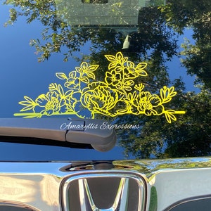 Flower Vine Decal Sticker for Cars, Trucks, Windows, Pretty Flower Car ...