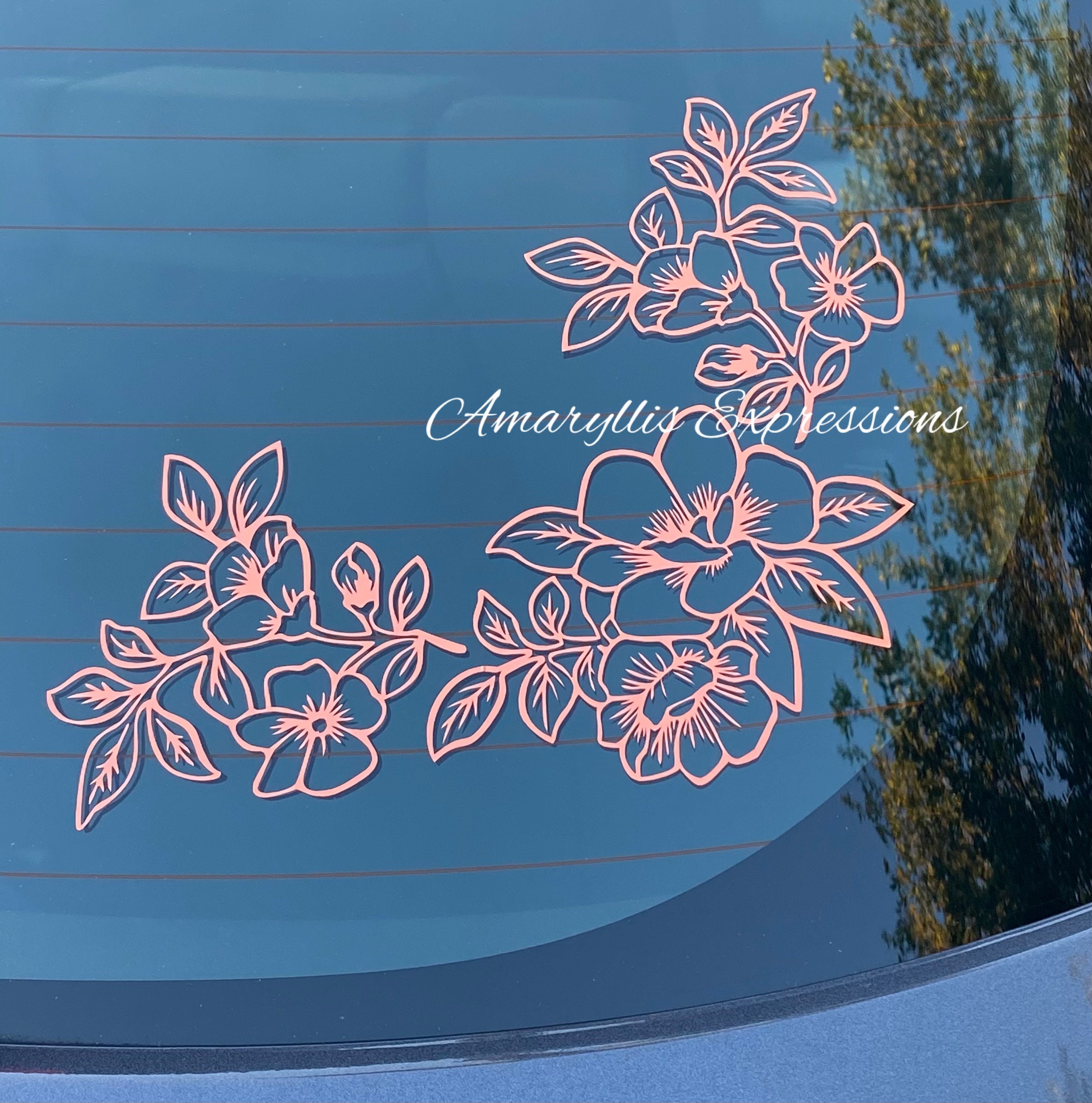 Flower Vinyl Decal Sticker for Cars, Trucks, Suvs, Laptop, Window ...