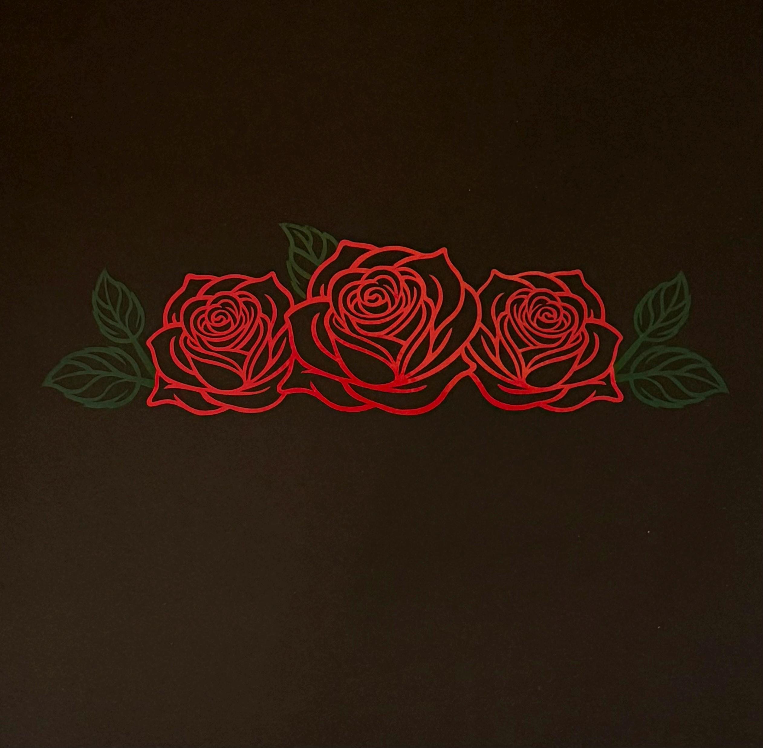 Rose Flower Vinyl Decal, Car Window Bumper Sticker, 3 Roses, Car Decal ...