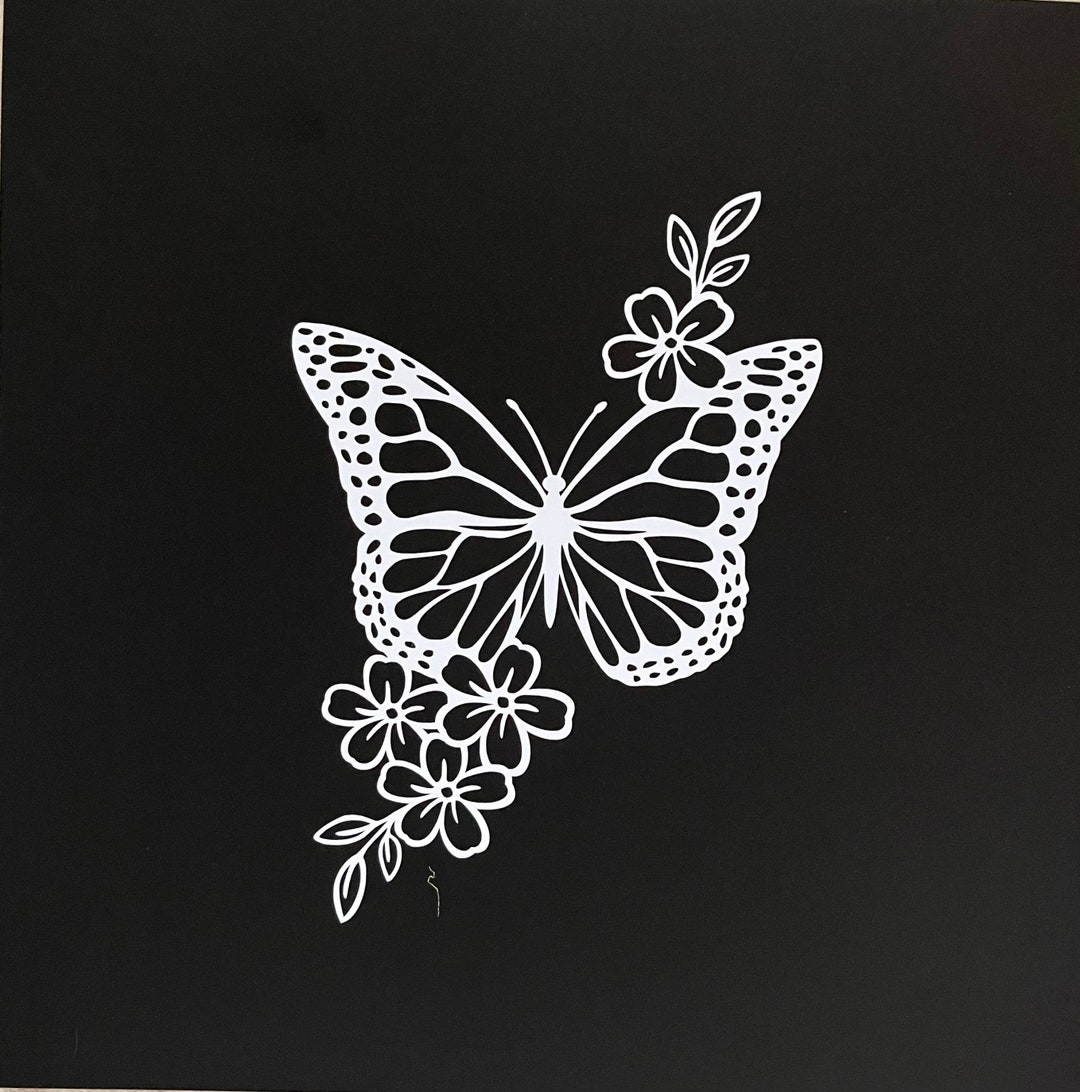 Butterfly Flower Vinyl Decal Sticker for Cars, Window Decal, Laptop ...