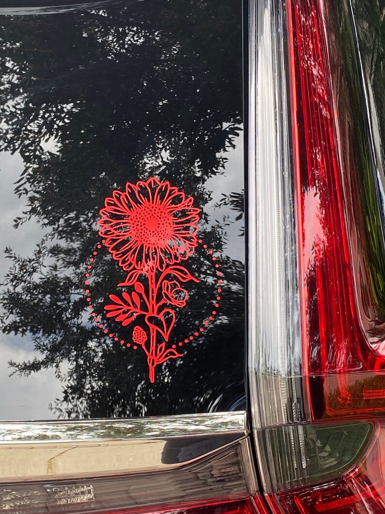 Sunflower Wildflower Vinyl Car Window Decal Sticker Car Decal - Etsy