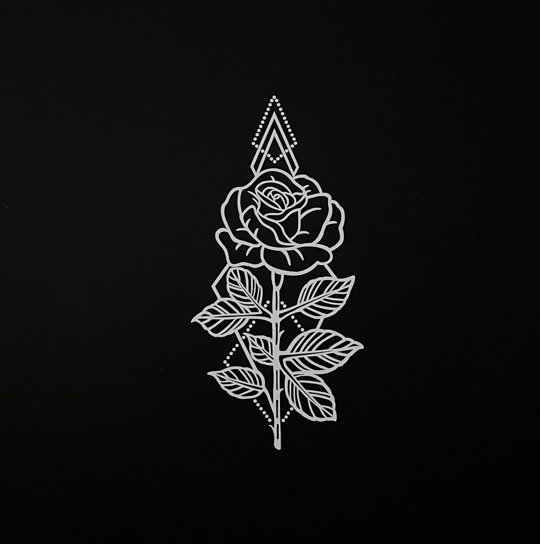 Rose Decal for Cars, Flower Sticker Water Bottle, Car Decal for Women ...