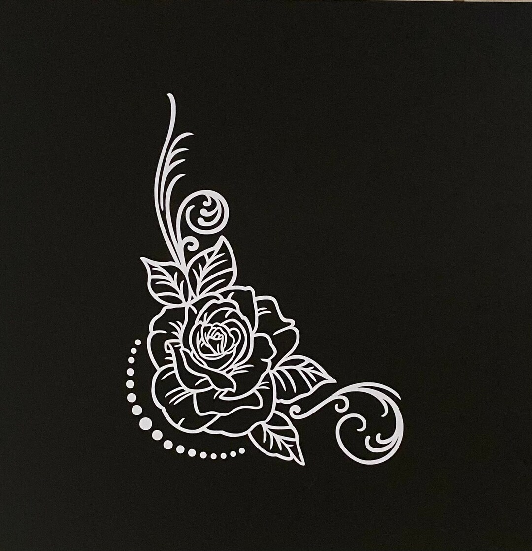Rose Flower Vinyl Decal: Girly Car Bumper Sticker - Etsy