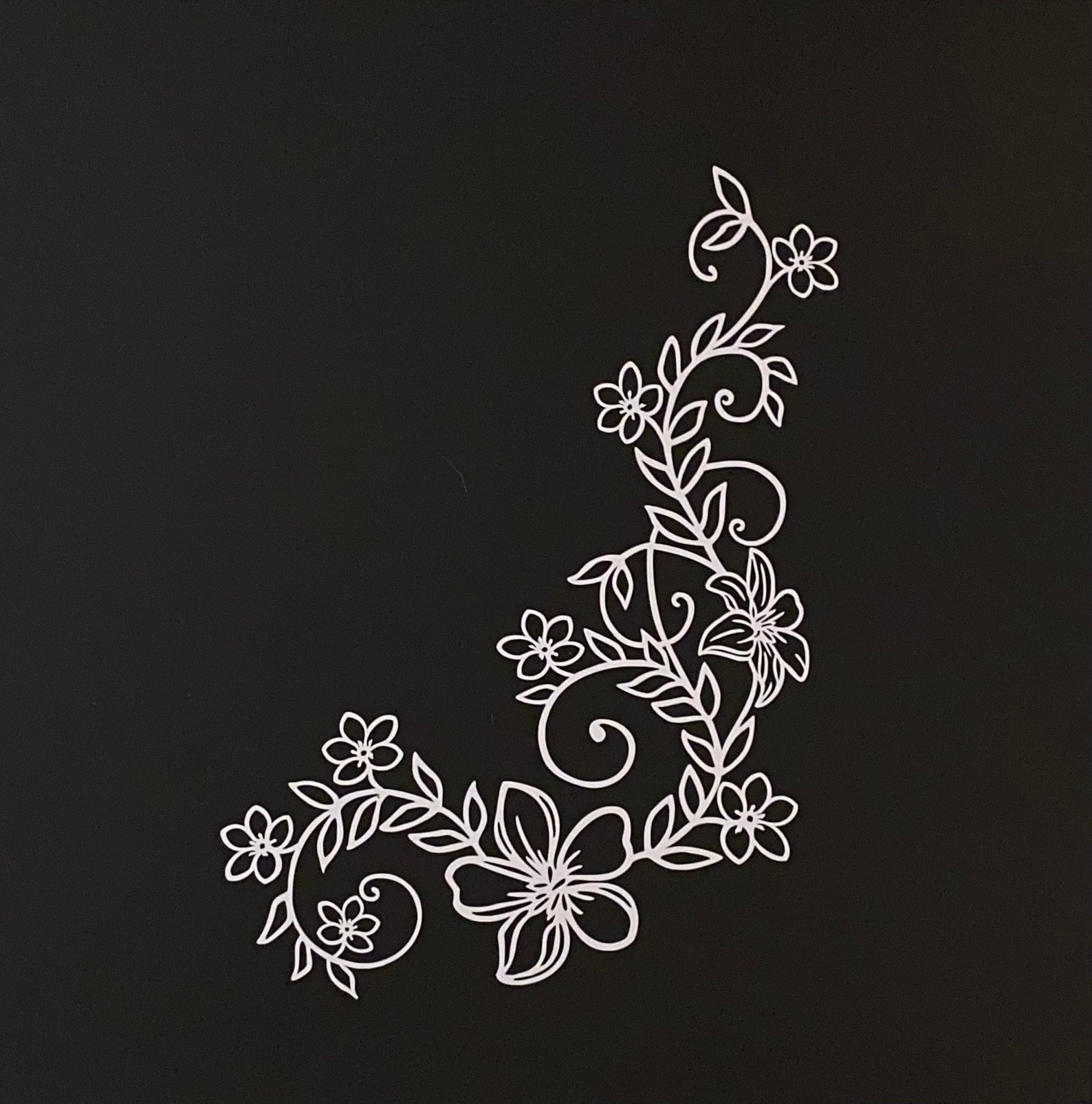 Flower Vine Vinyl Decal Sticker for Cars, Trucks, Windows, Laptops, Car ...