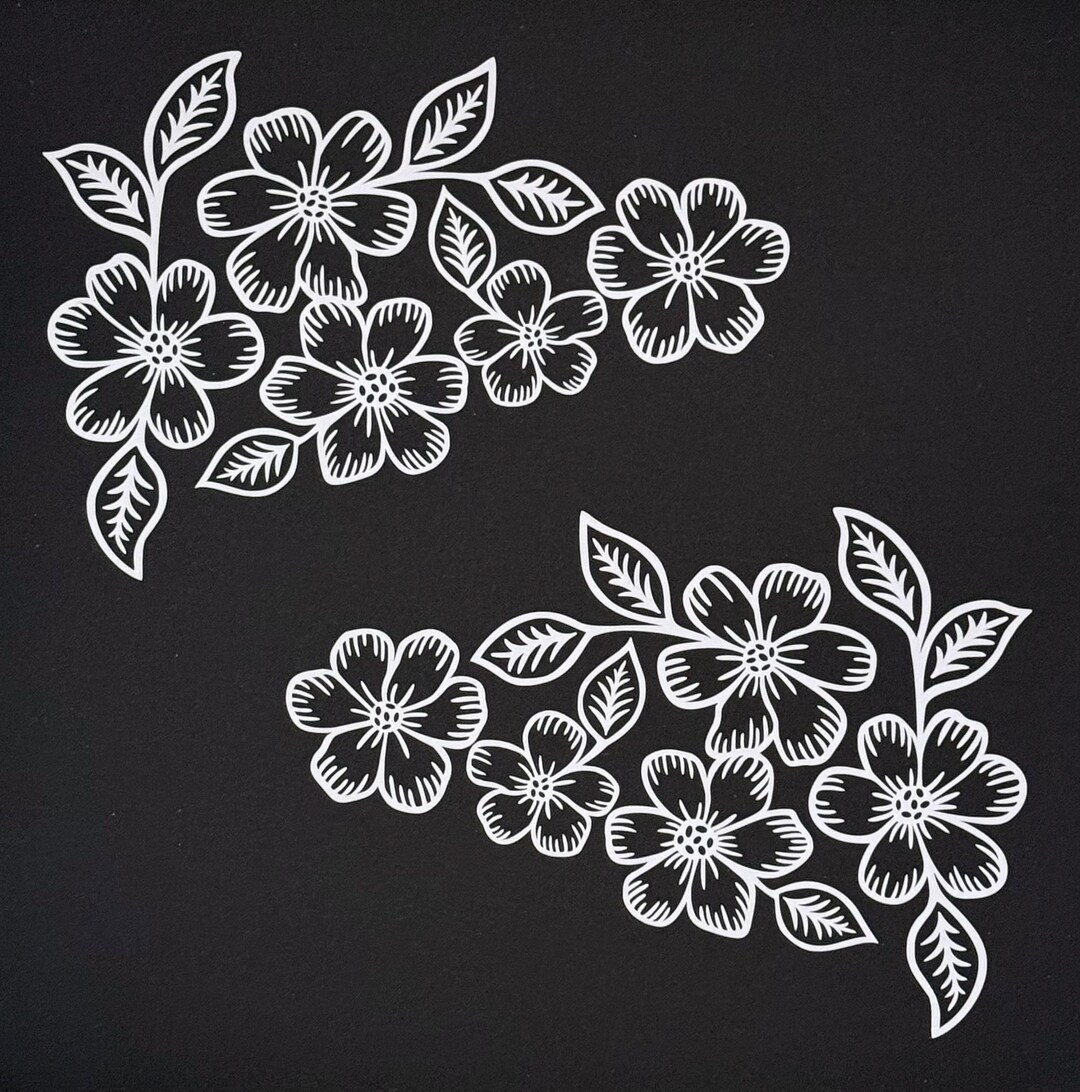Floral Corner Vinyl Decal Sticker: Car Window Decor - Set of 2 - Etsy