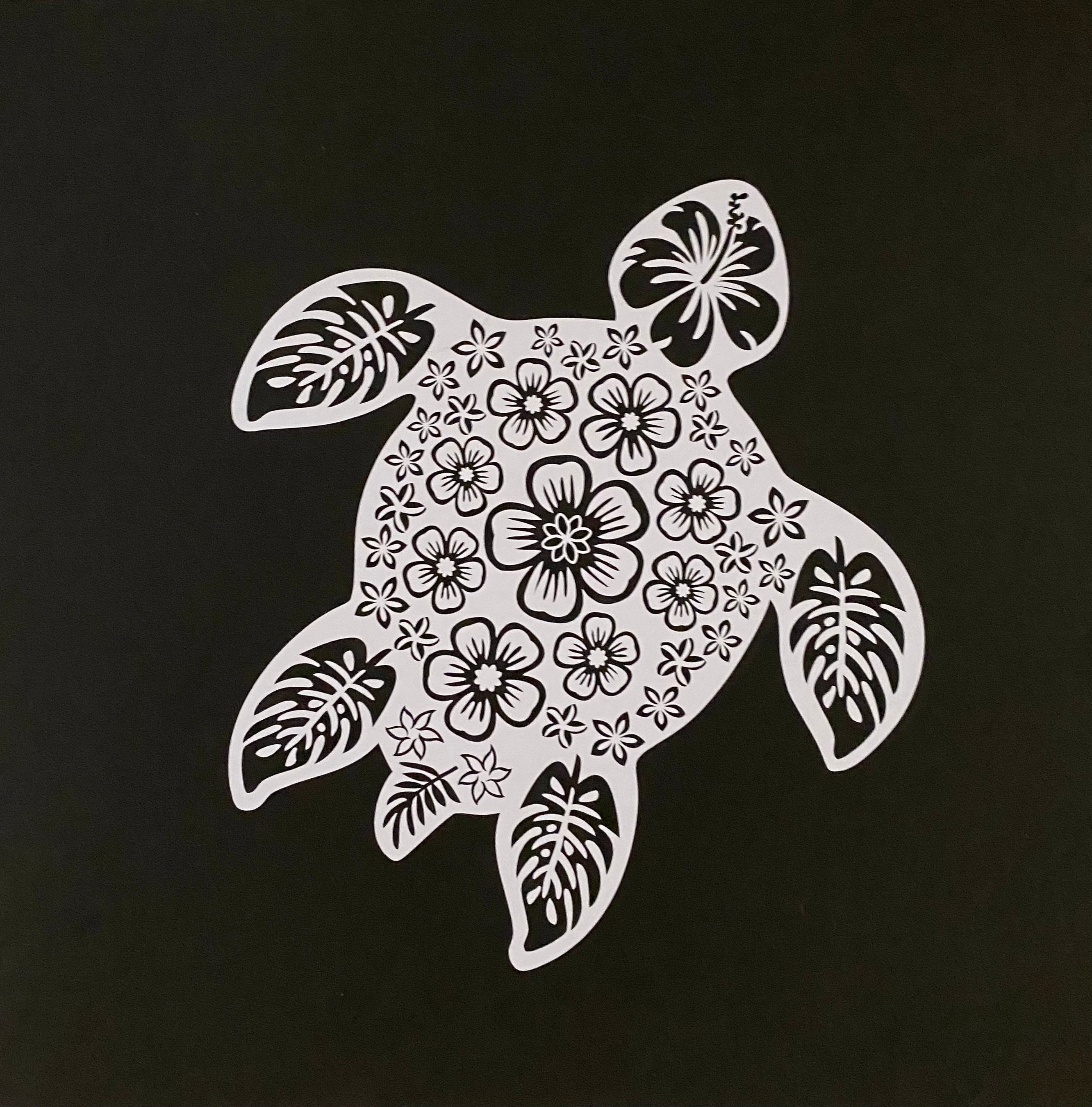 Sea Turtle With Flowers Vinyl Decal Sticker for Cars Trucks - Etsy