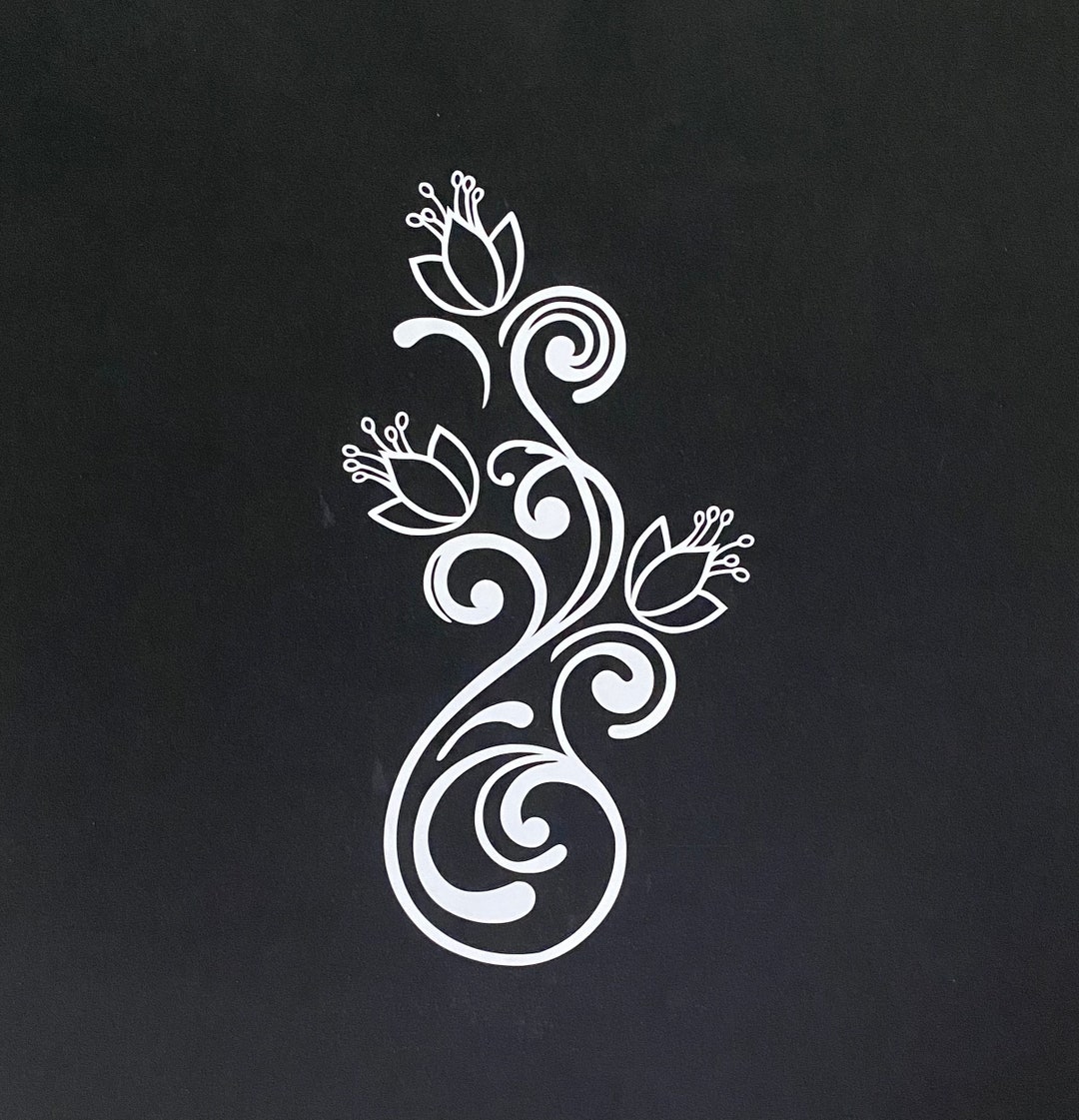 Flower and Swirl Vinyl Decal Perfect for Cars, Laptops, Mirrors ...