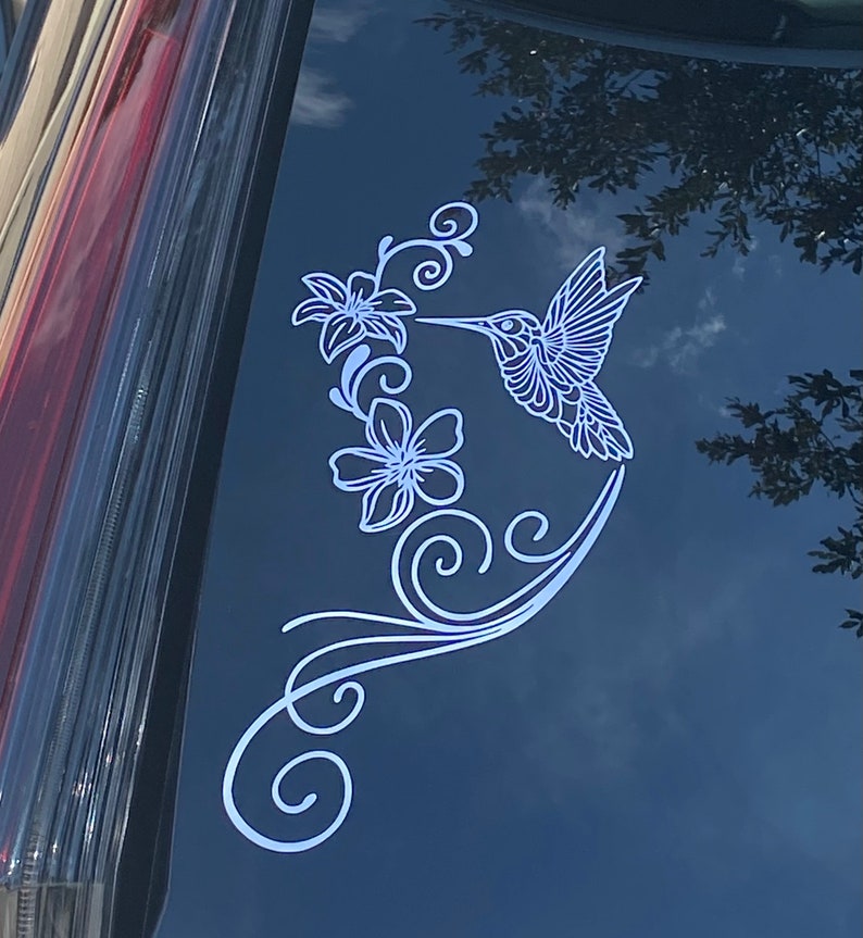Hummingbird Flower Vinyl Decal Sticker for Cars Windows - Etsy
