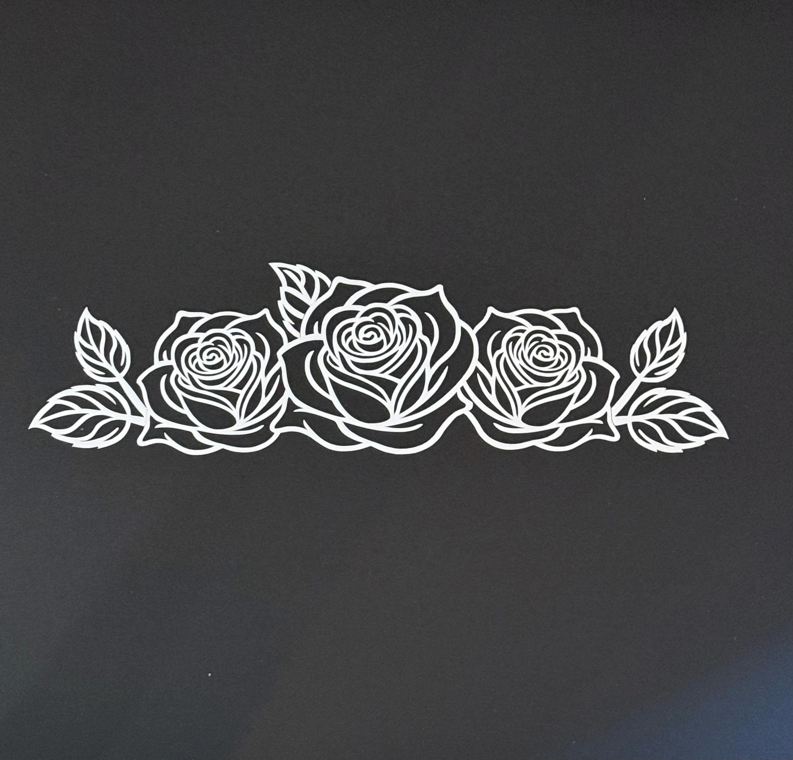 Rose Flower Vinyl Decal, Car Window Bumper Sticker, 3 Roses, Car Decal ...