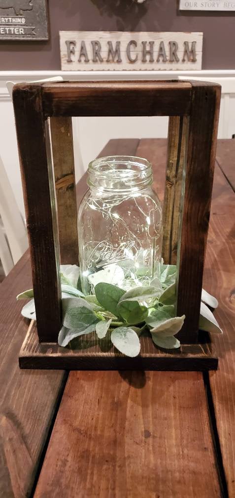 Handcrafted Rustic Lantern Centerpiece - Etsy