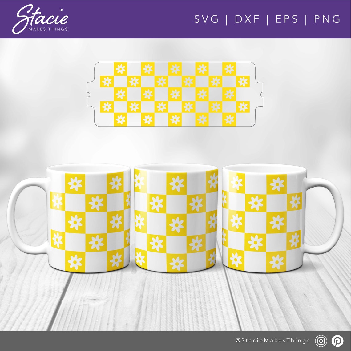 Cricut Mug Press Svg Template for Infusible Ink Checker - Etsy