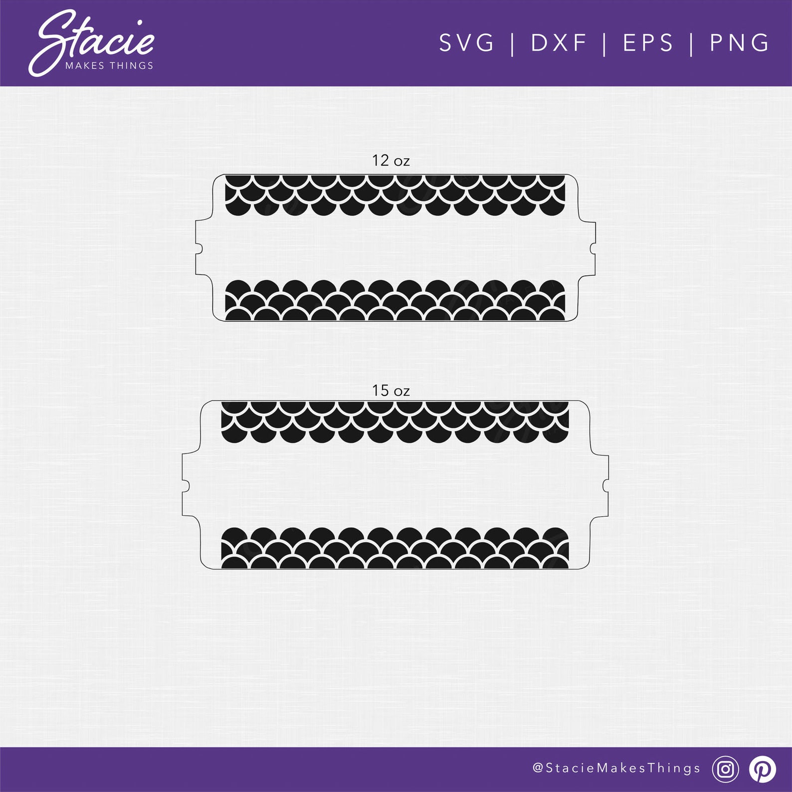 Mermaid Scales Border Svg, Mermaid Svg, Mug Press Design, Template for ...