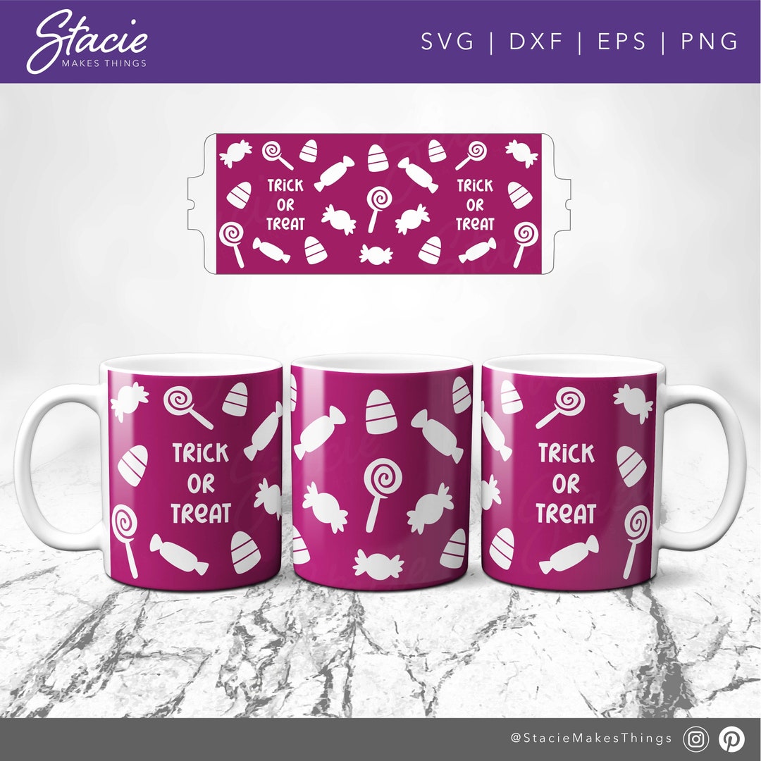 Cricut Mug Press Svg Template for Infusible Ink, Trick or Treat Svg ...