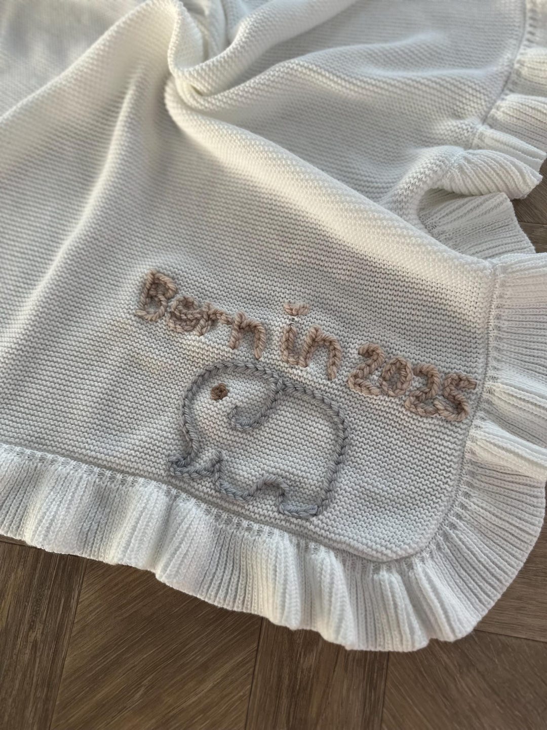 Personalised Baby Blanket, Hand Embroidered Blanket, Name Blanket, Baby ...