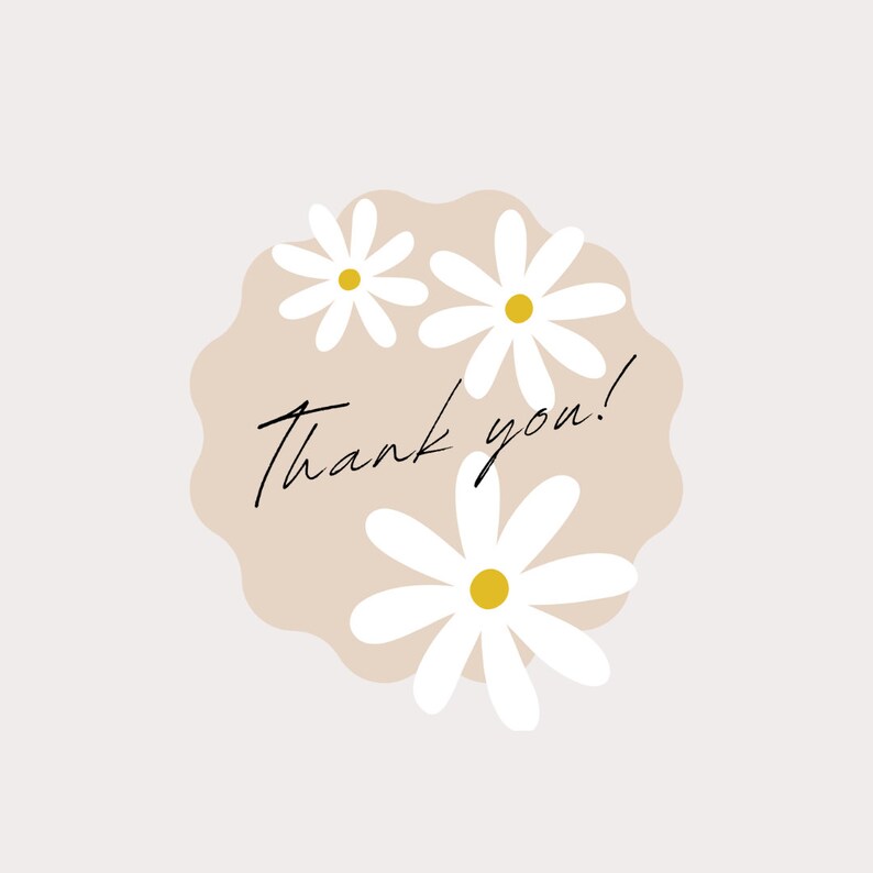 Thank You Daisy Printable Digital Stickers PNG File - Etsy