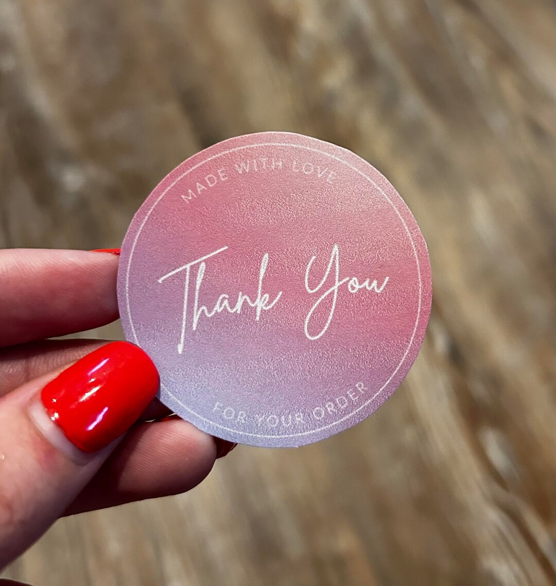 Pink/purple Ombre Thank You Sticker PNG File - Etsy