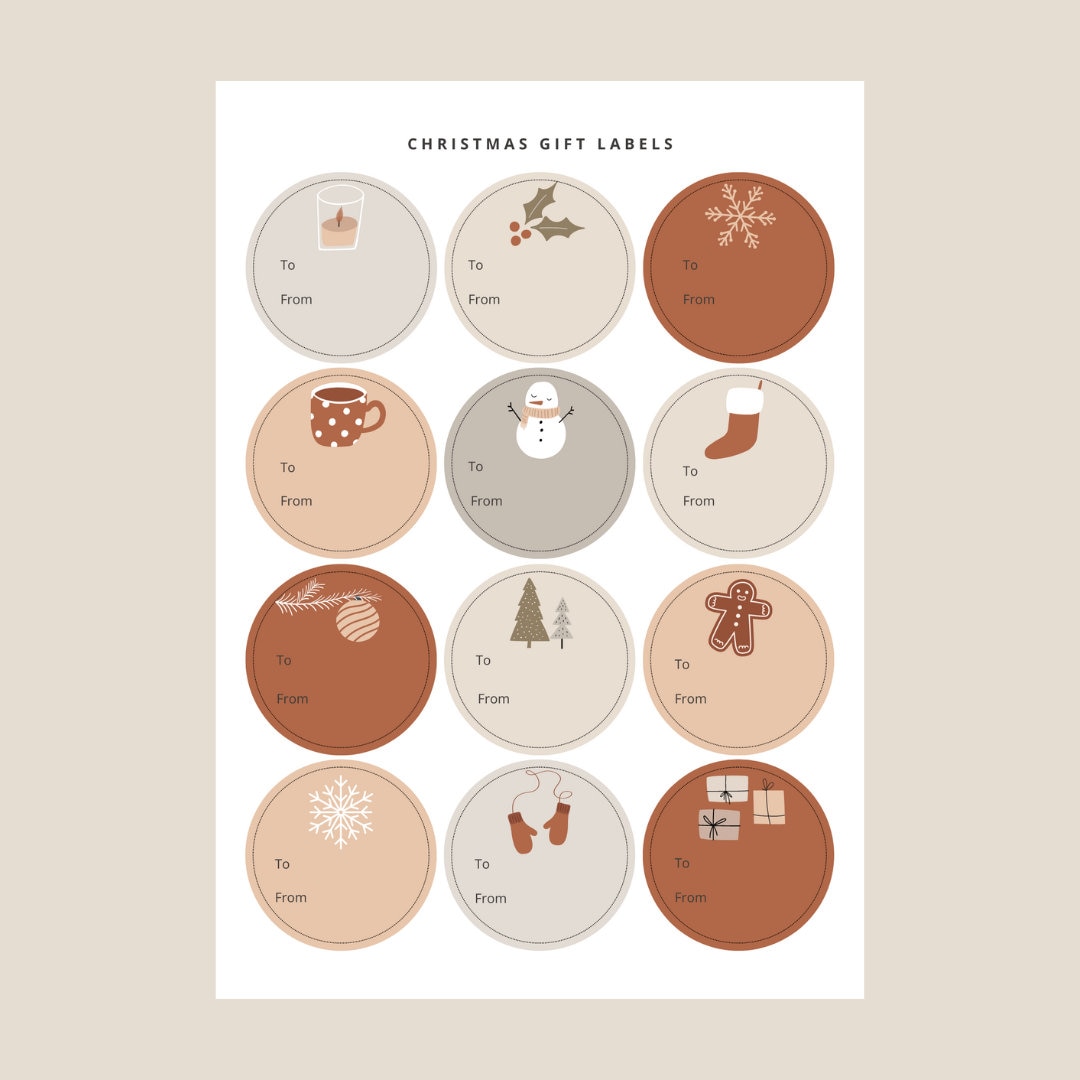 Christmas Gift Labels Printable Stickers/tags for Christmas Presents ...